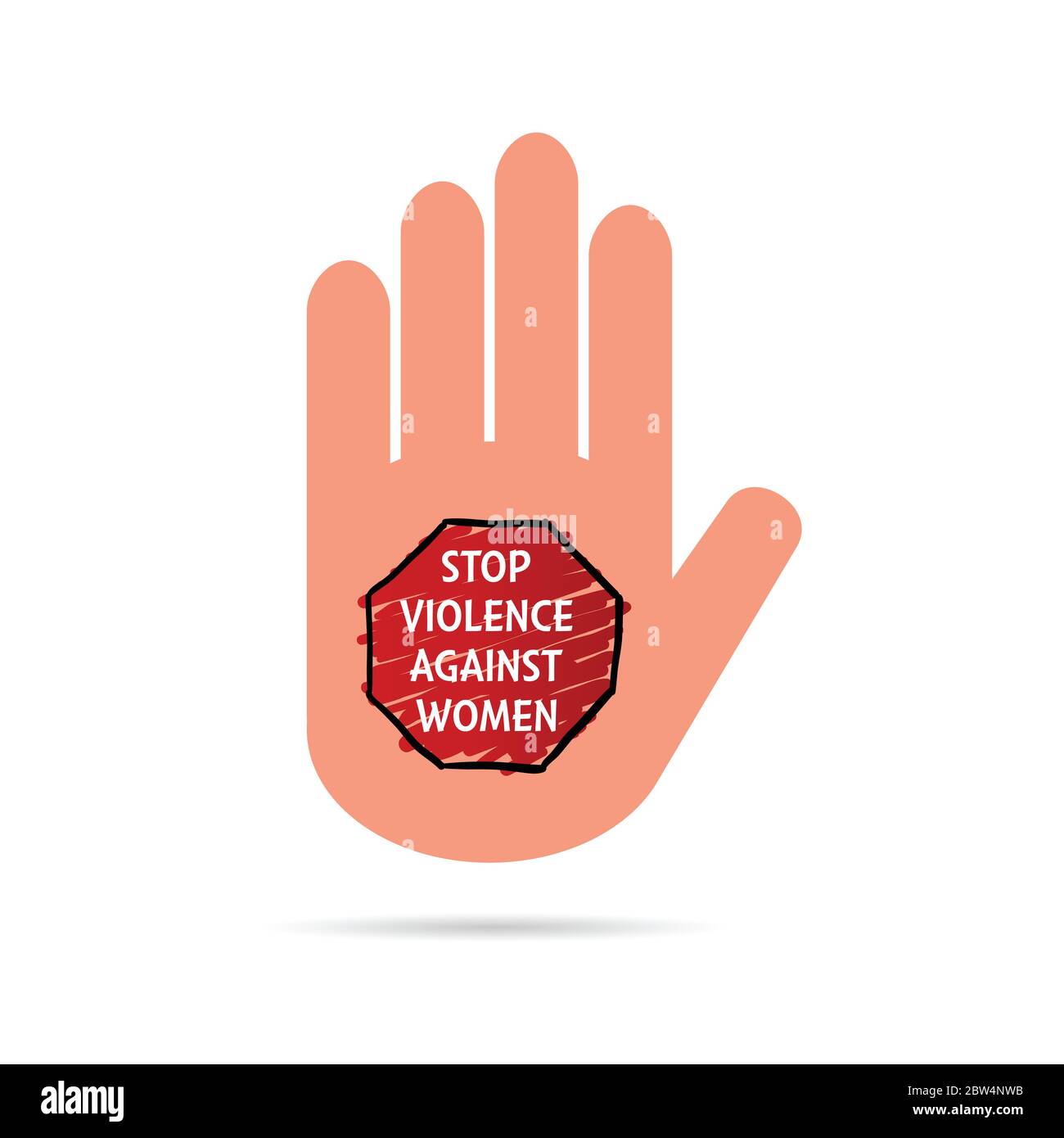 stop violence sign on hand colorful design illustration Stock Vector ...