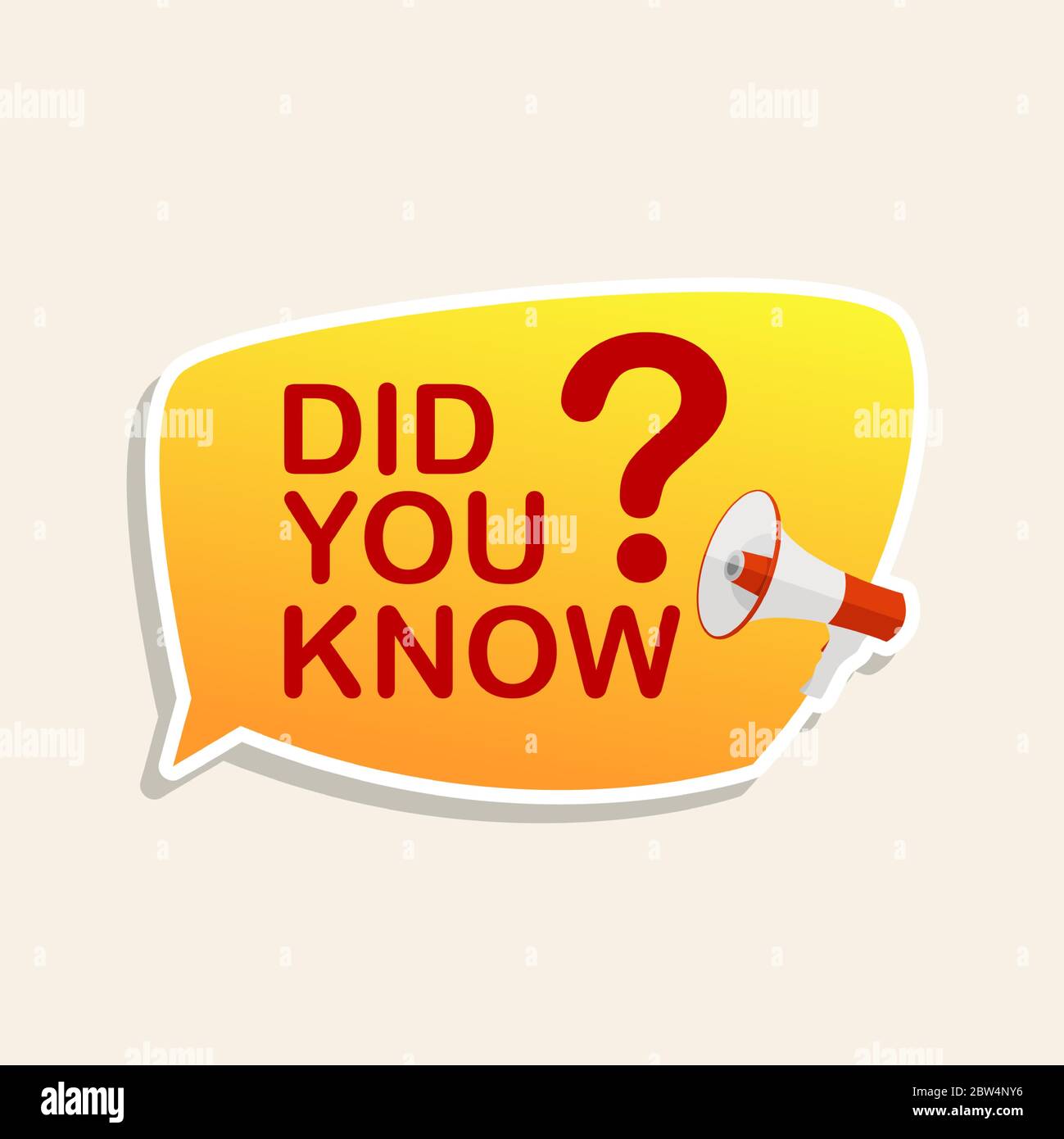 Did you know label sticker with speech bubble and megaphone. Vector ...
