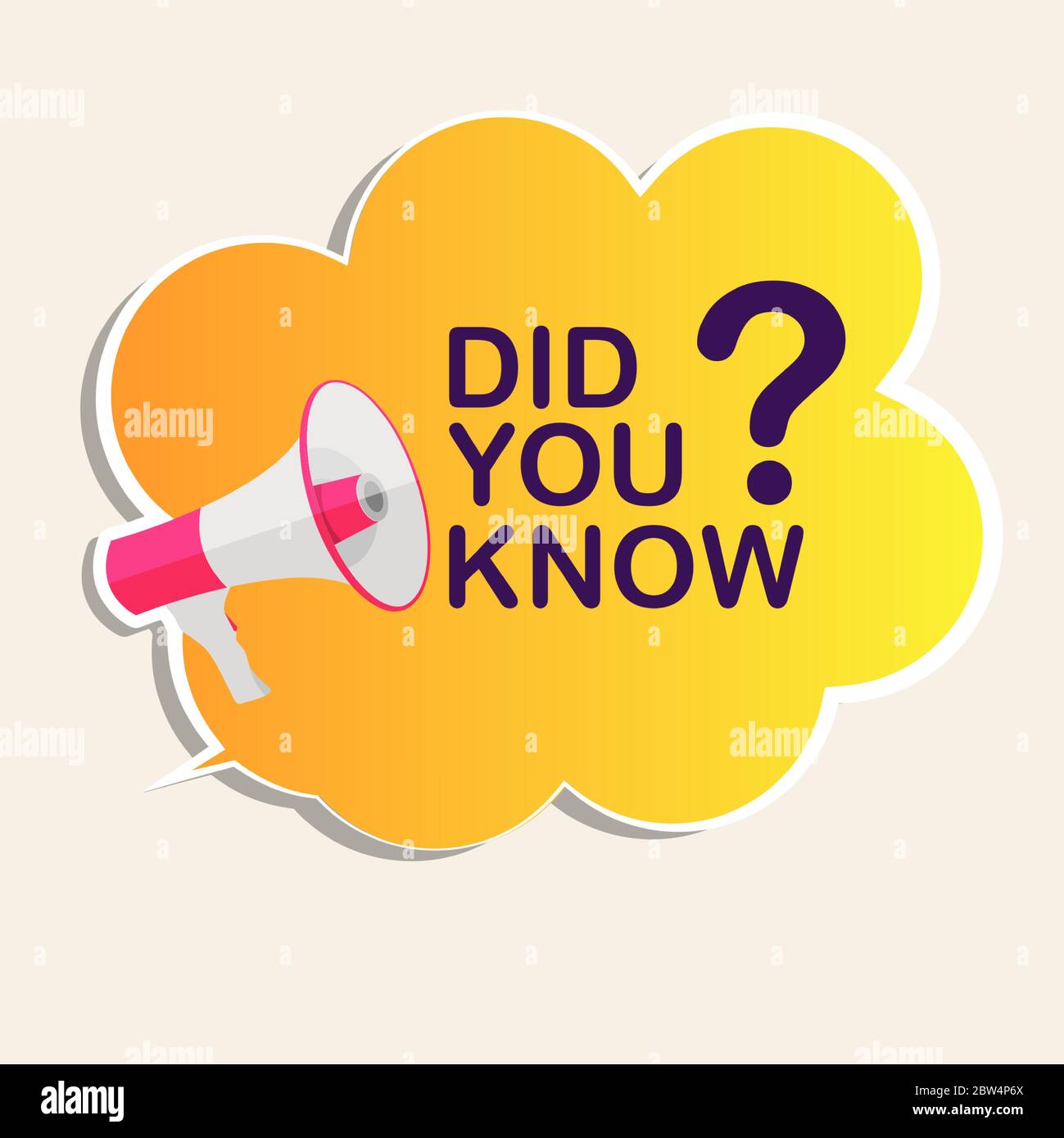 Did you know label sticker with speech bubble and megaphone. Vector ...