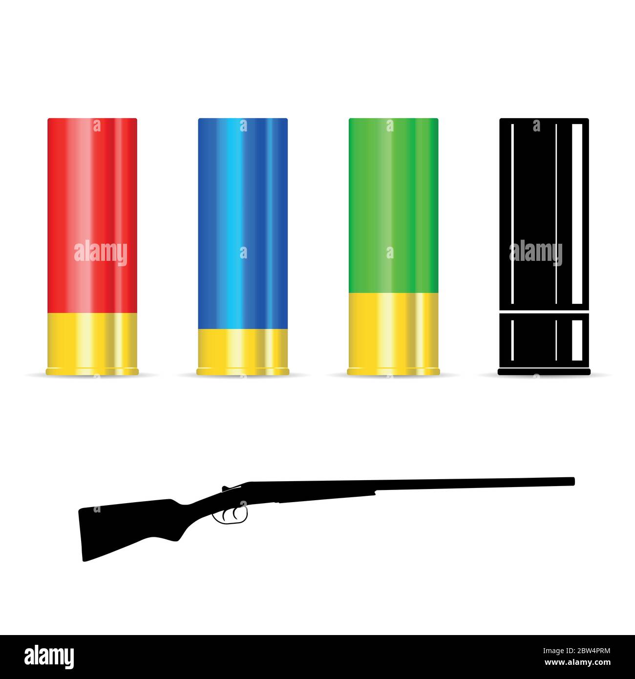 shotgun shell with silhouette of the gun vector Stock Vector Image ...