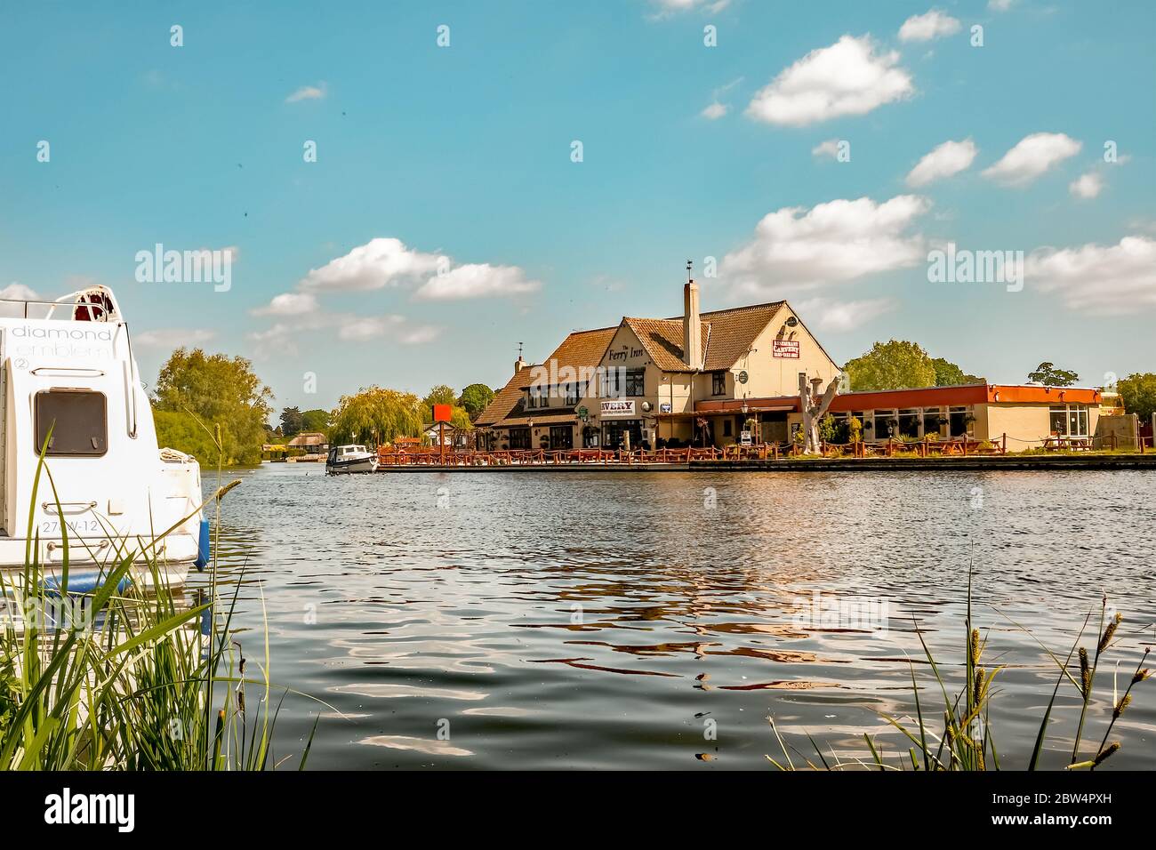 10 View across the River Bure towards the Ferry pub in the Norfolk ...