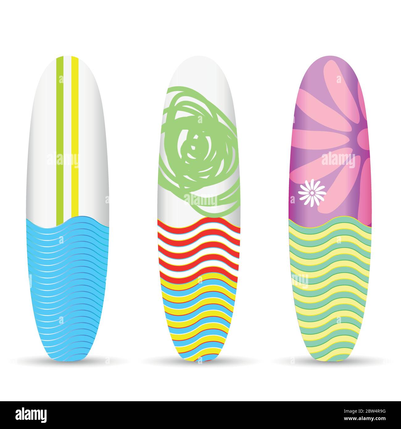 surfboard set one vector design on white background Stock Vector Image ...