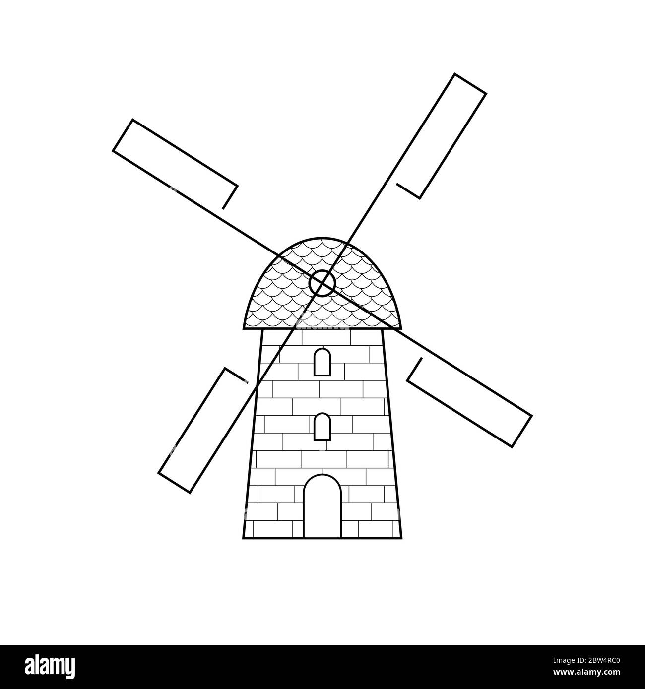 windmill line icon and symbol on white background Stock Vector Image ...