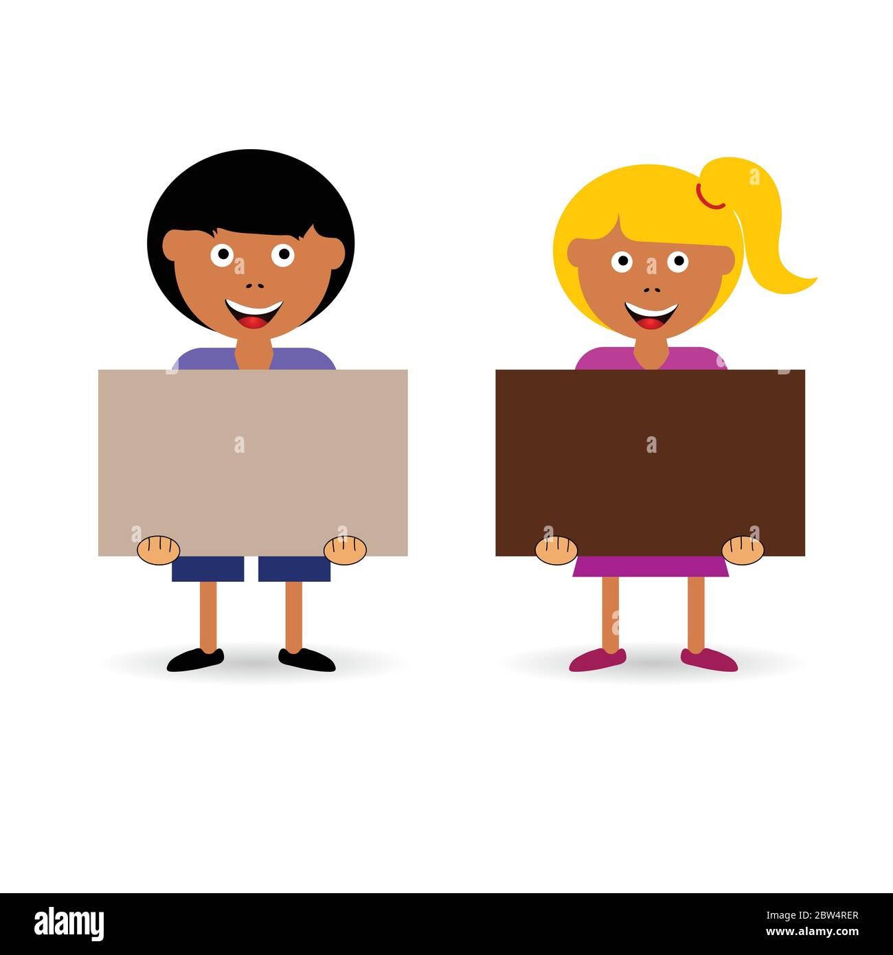 children holding card illustration in colorful Stock Vector Image & Art ...