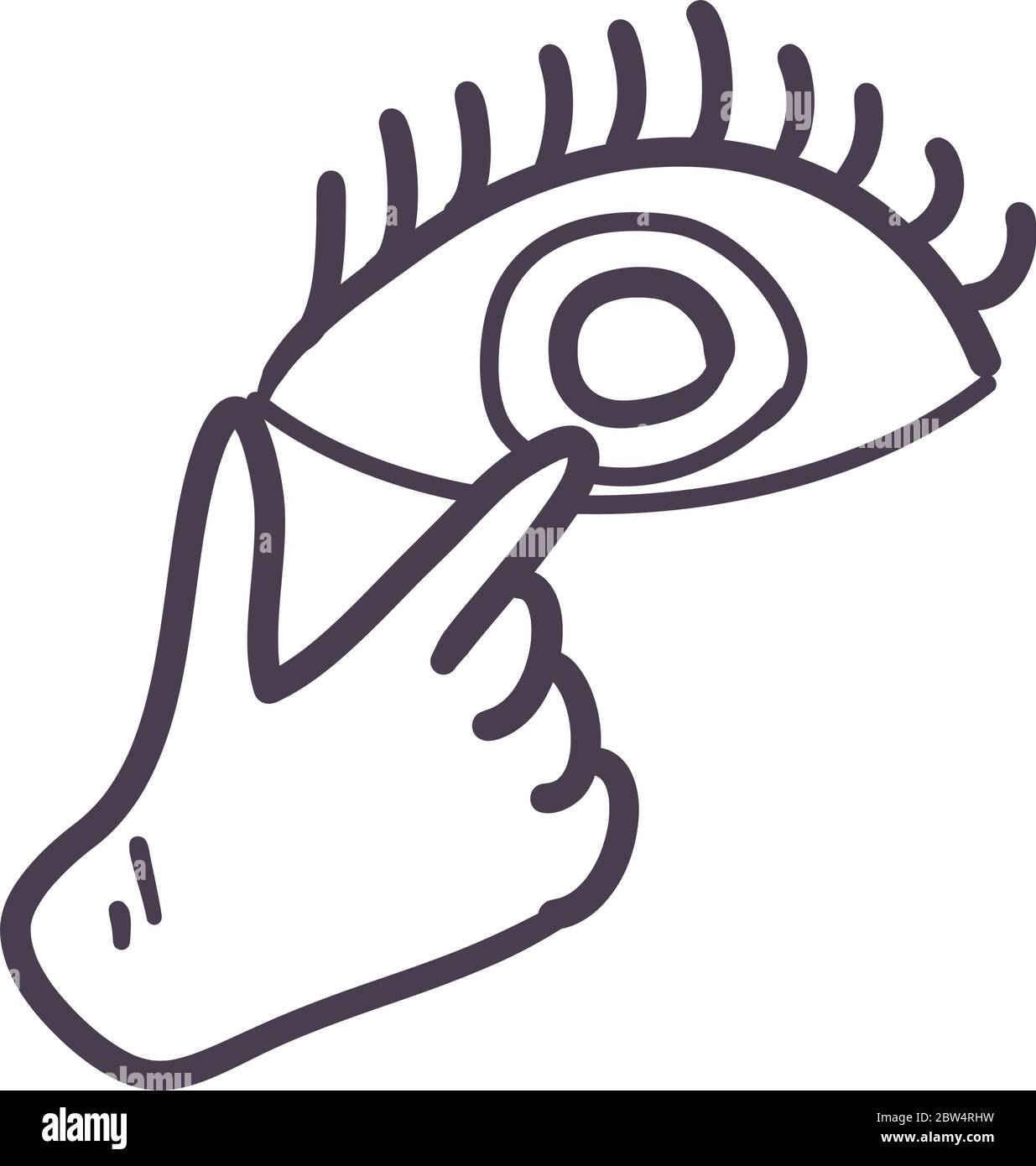 Dont touch your eye line style icon design of Medical care and covid 19 ...