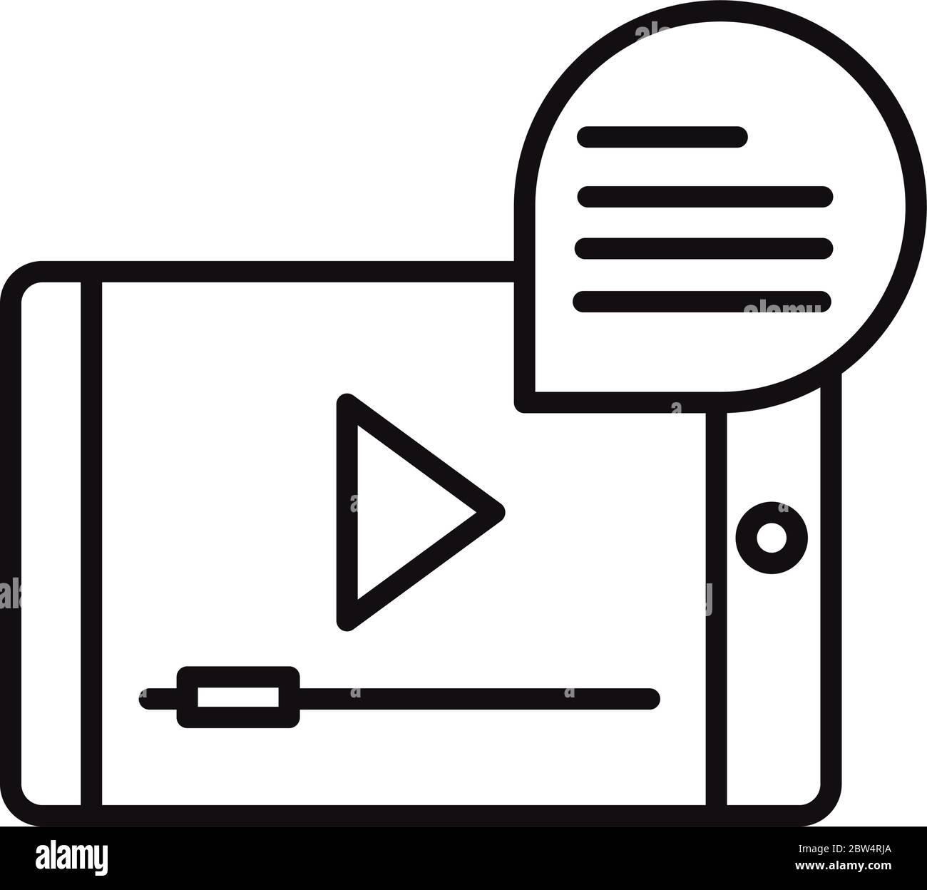 smartphone video online education and development elearning line style icon vector illustration ...