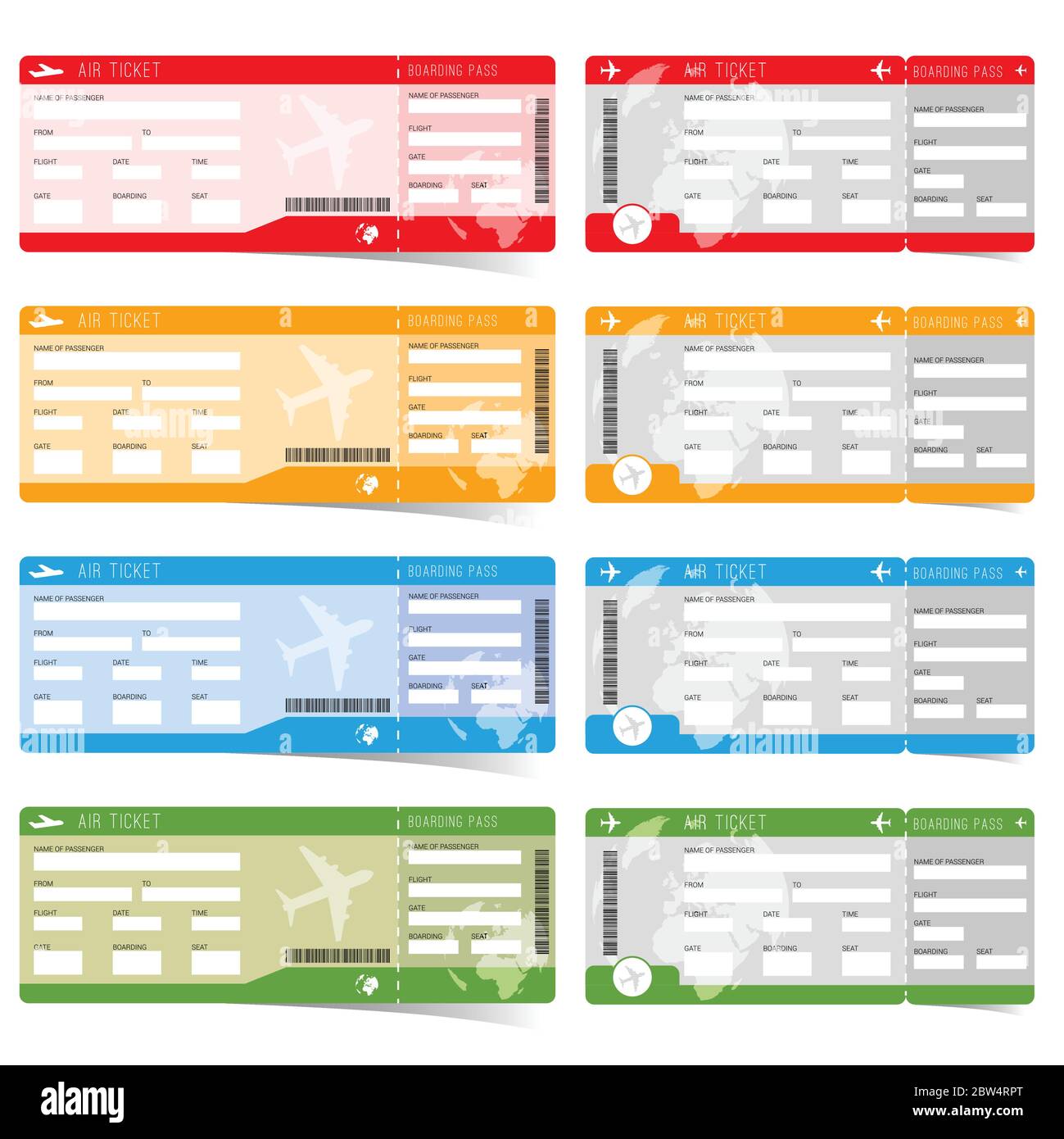 air ticket boarding in color art illustration Stock Vector Image & Art ...