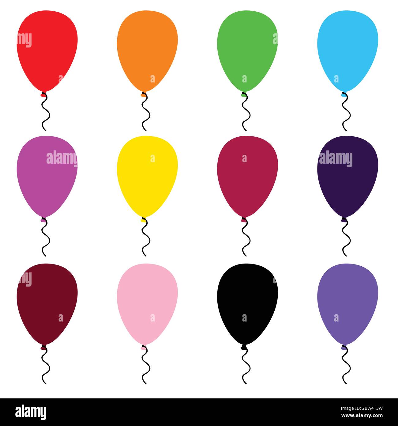 balloon cartoon art set in color illustration on white Stock Vector ...