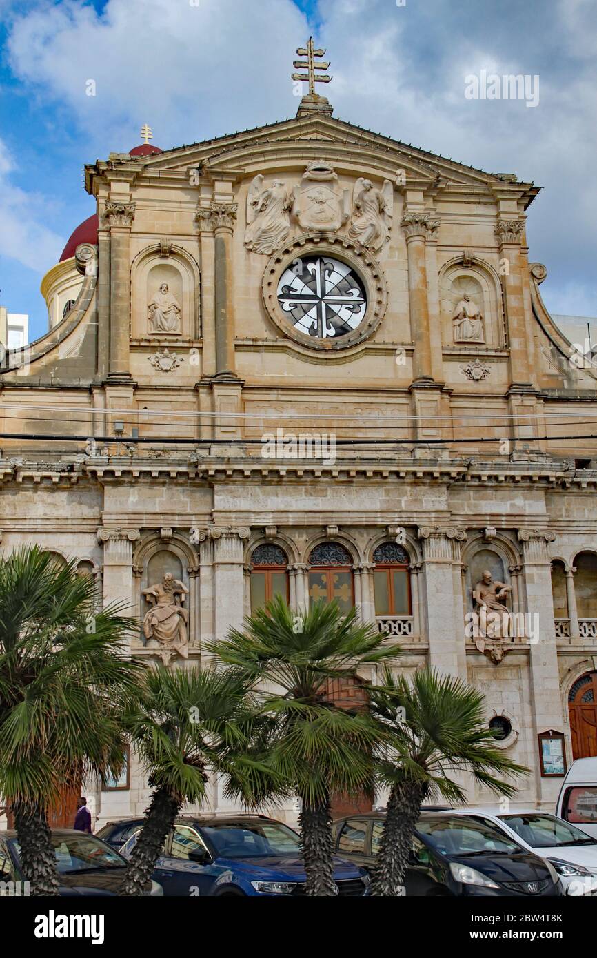 Jesus of Nazareth church on the waterfront of Sliema in Malta Stock ...