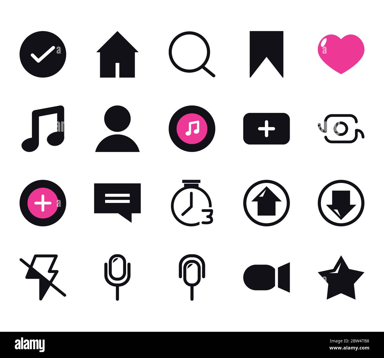 Tik tok fill style icon set design, Social media app and multimedia ...