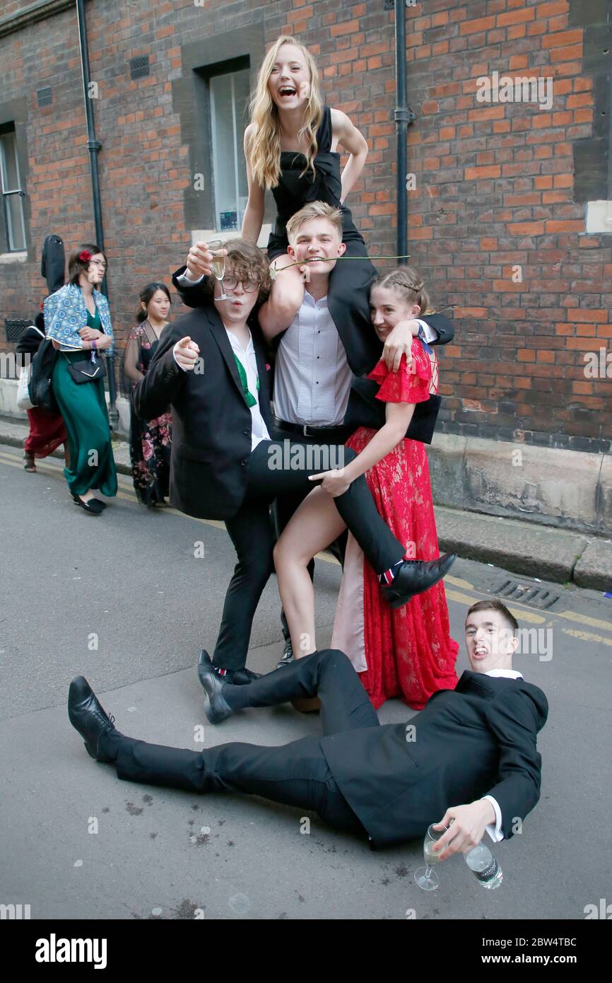 Drunk students at the 2019 Cambridge University May Ball Stock Photo ...