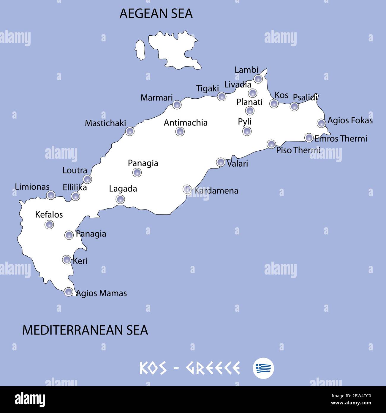 Kos map hi-res stock photography and images - Alamy