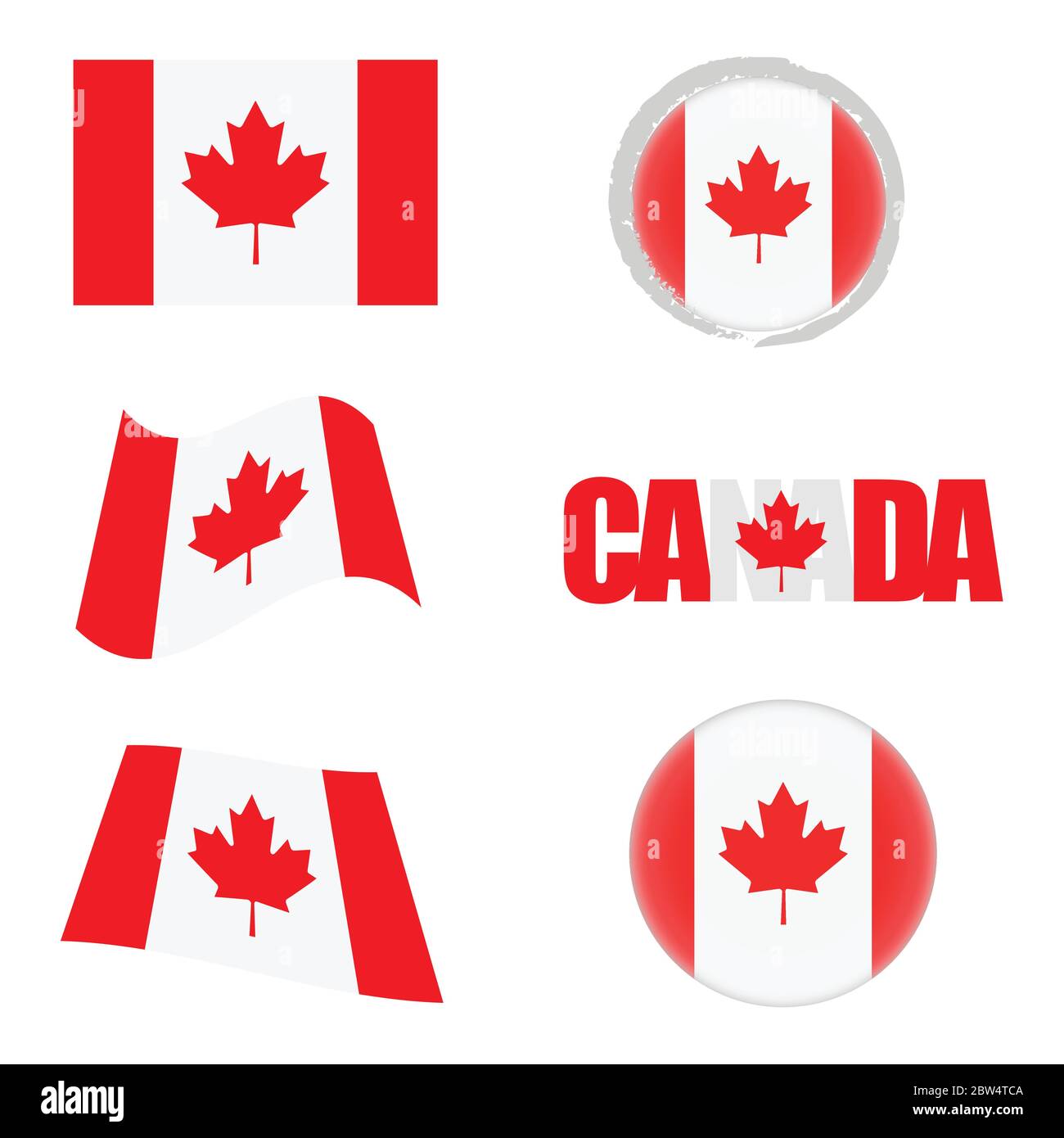canada flag icon illustration in red color Stock Vector Image & Art - Alamy
