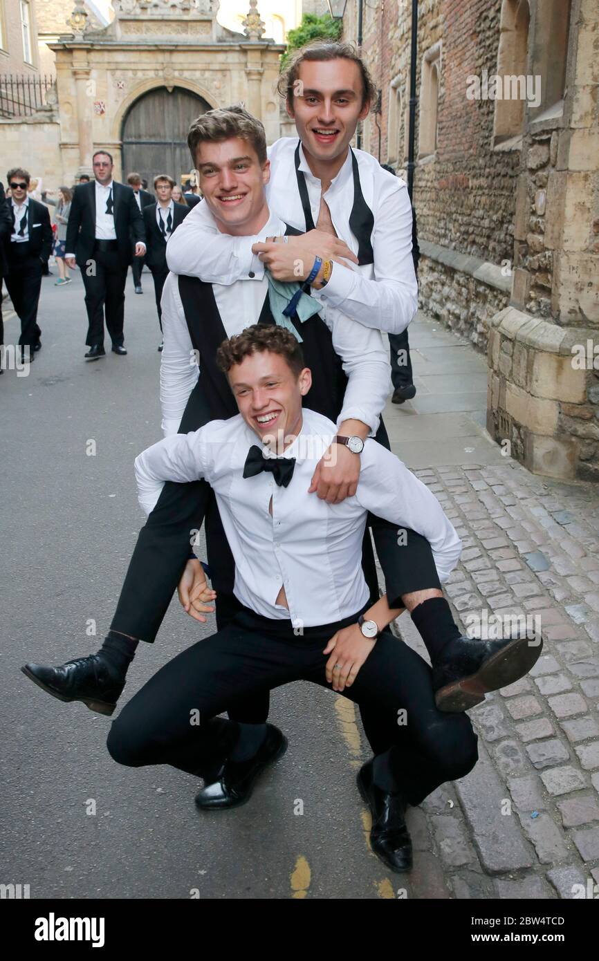 Drunk students at the 2019 Cambridge University May Ball Stock Photo ...