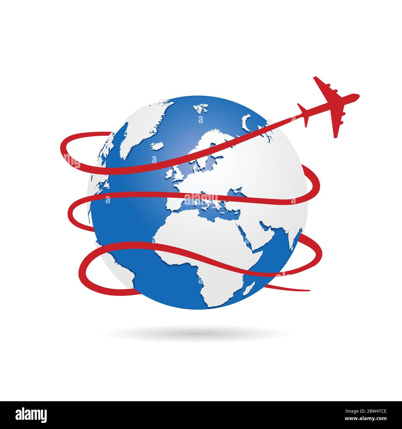 flying around the world illustration two in colorful Stock Vector Image ...