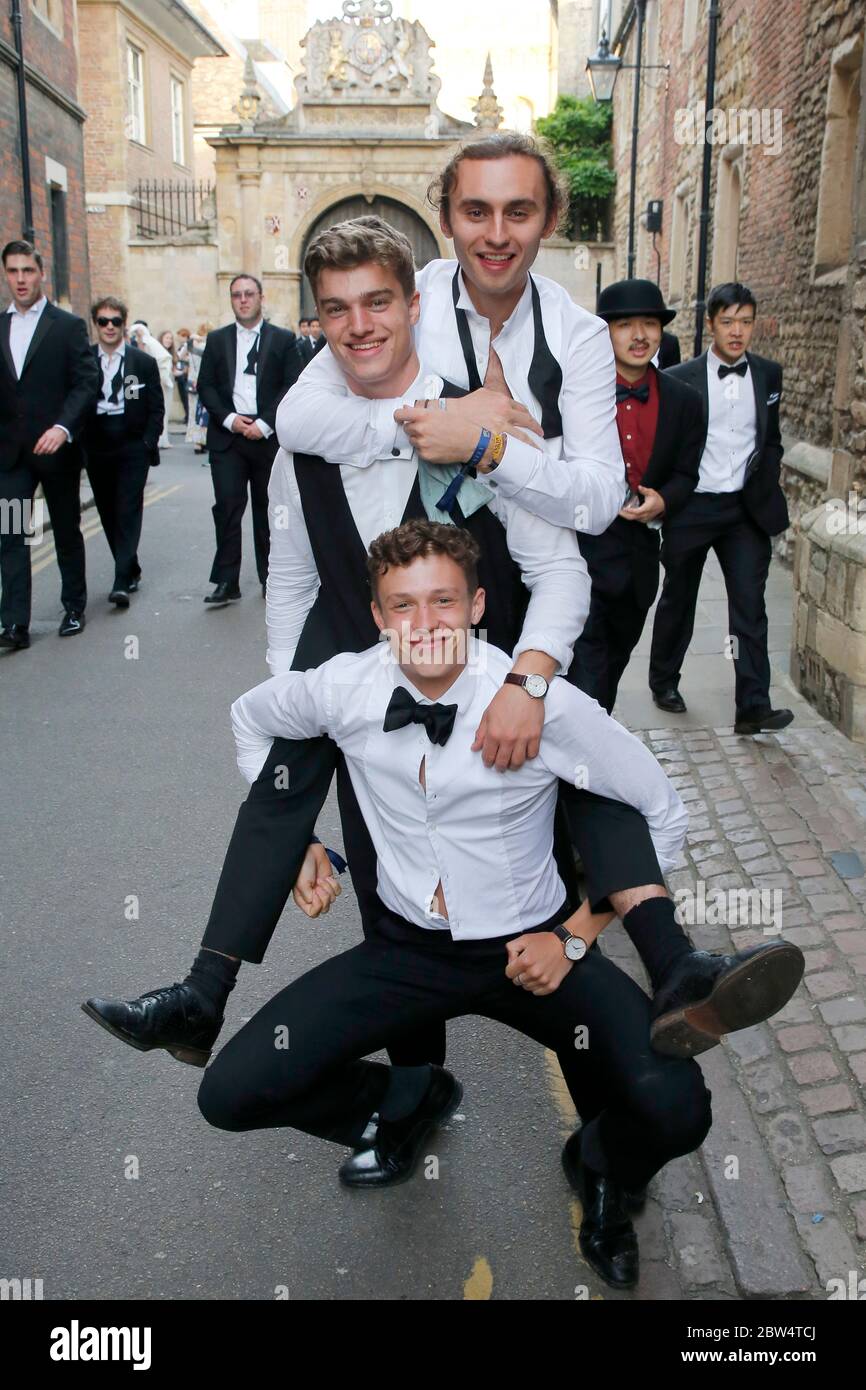 Drunk students at the 2019 Cambridge University May Ball Stock Photo ...