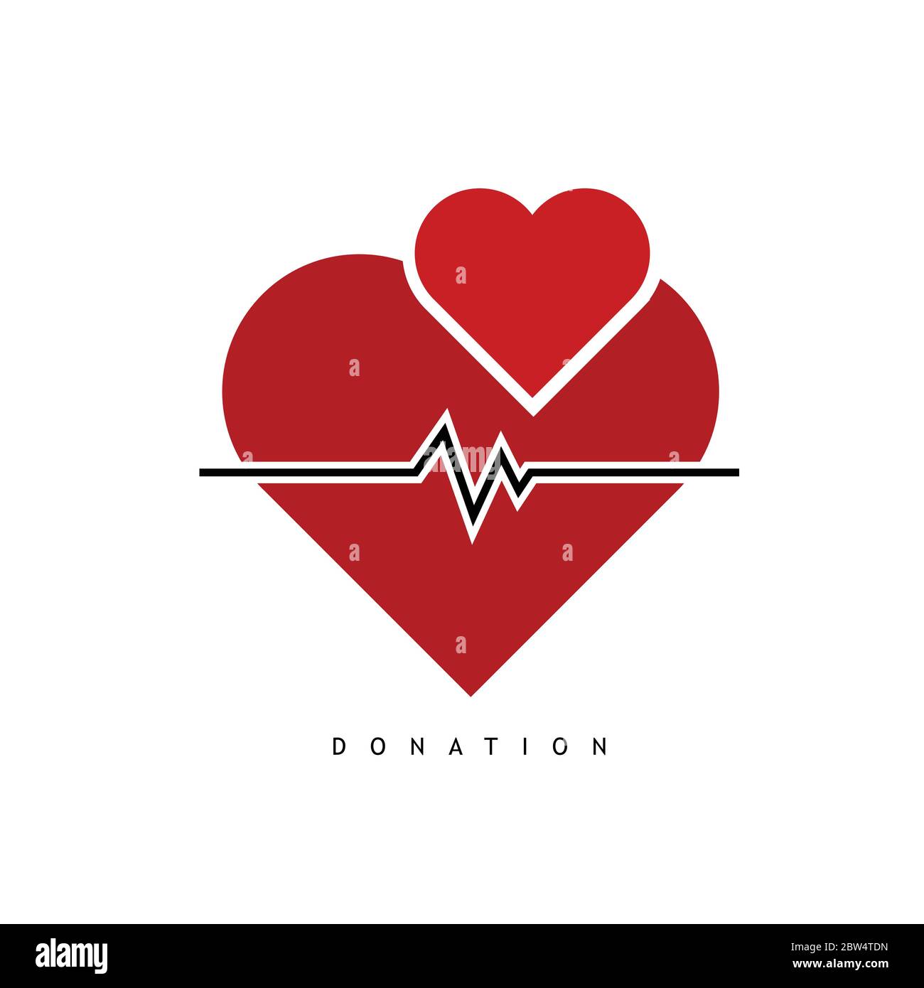 donation with heart and heartbeat color art illustration Stock Vector ...