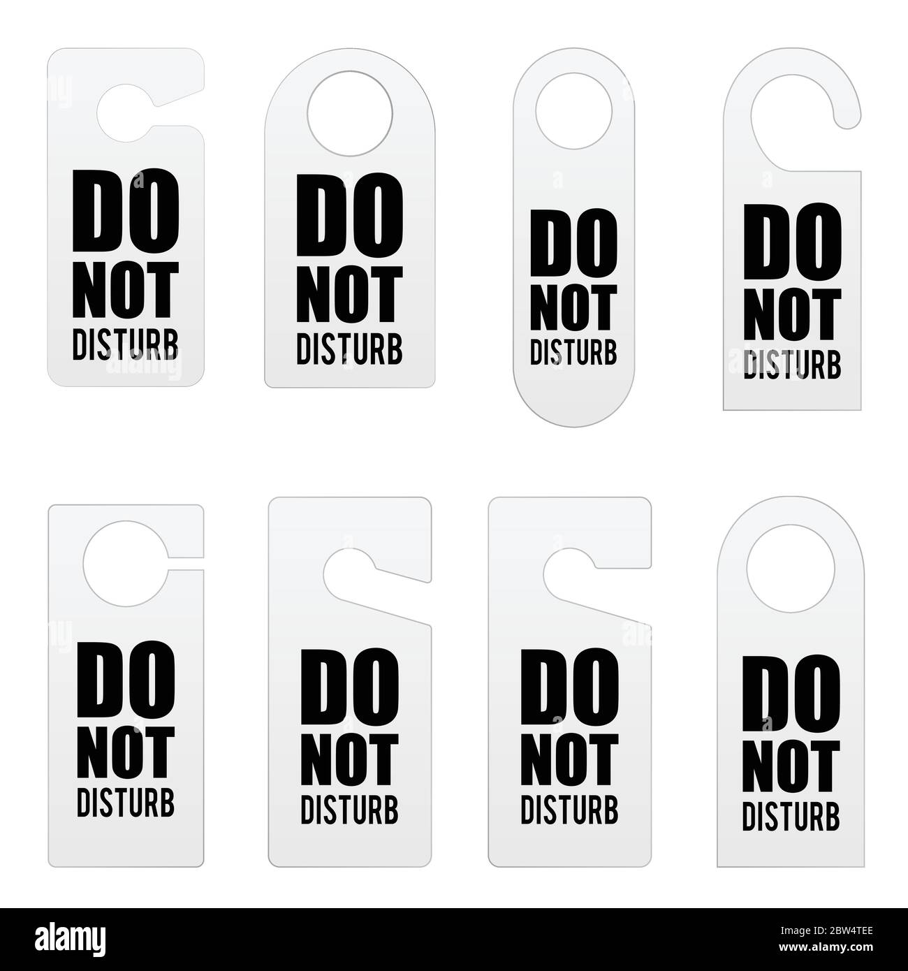 do not disturb door tag design set illustration in colorful Stock ...