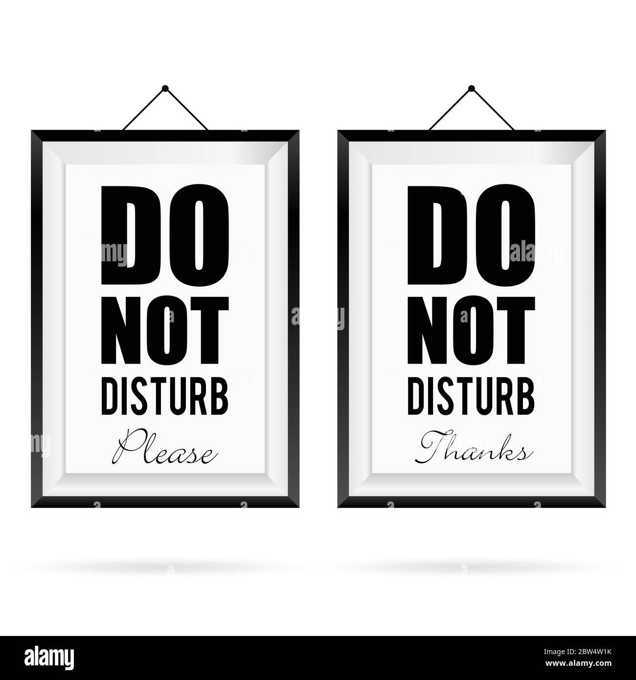 do not disturb in frame design set illustration in colorful Stock ...