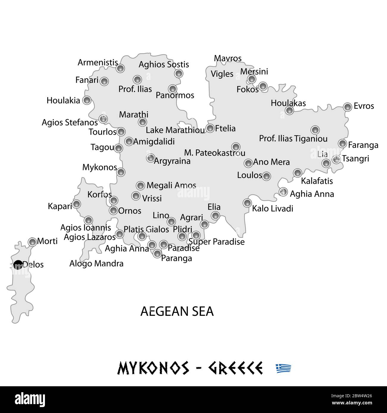 Greek island mykonos Stock Vector Images - Alamy