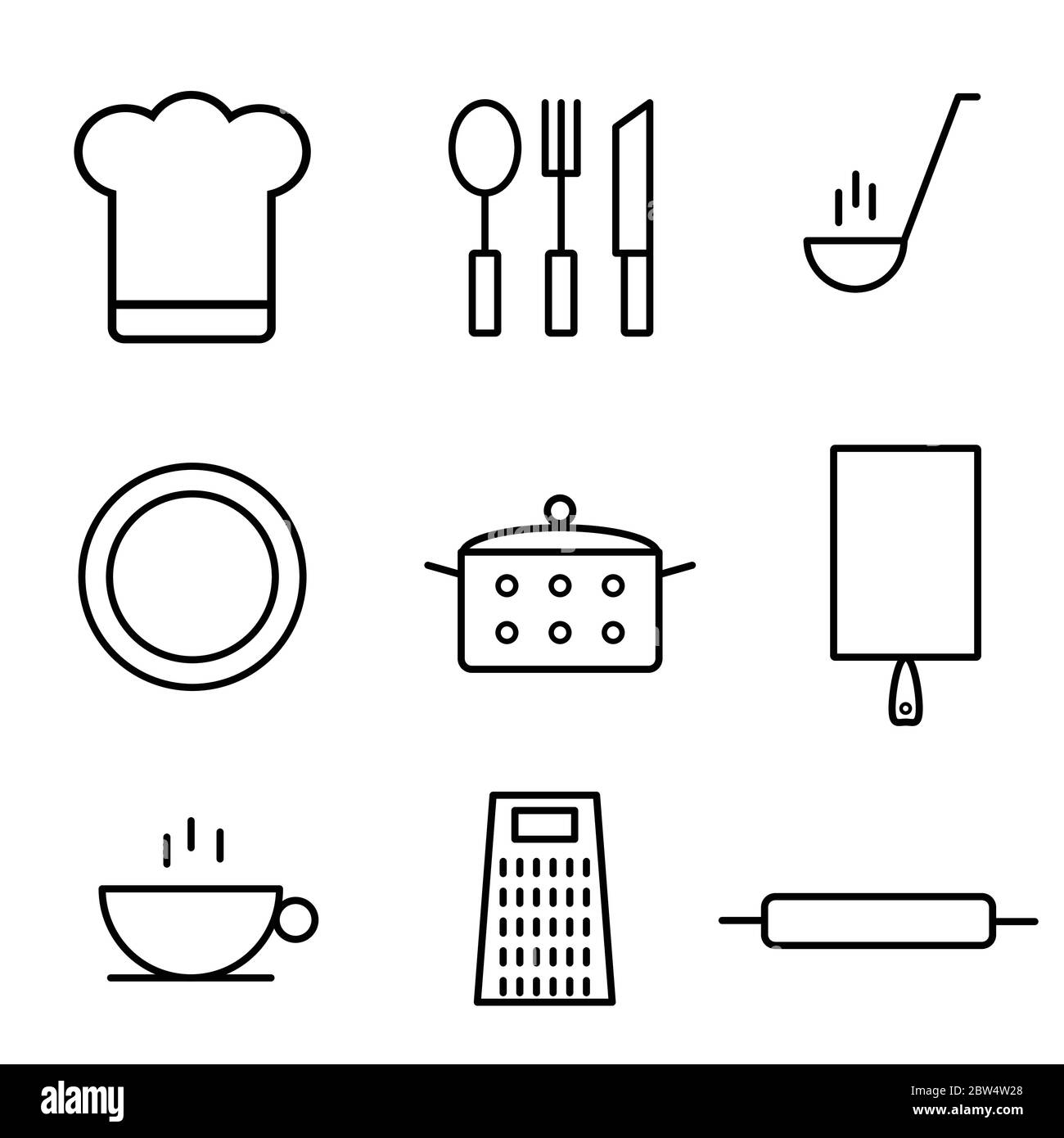 kitchen icon set illustration on white Stock Vector Image & Art - Alamy