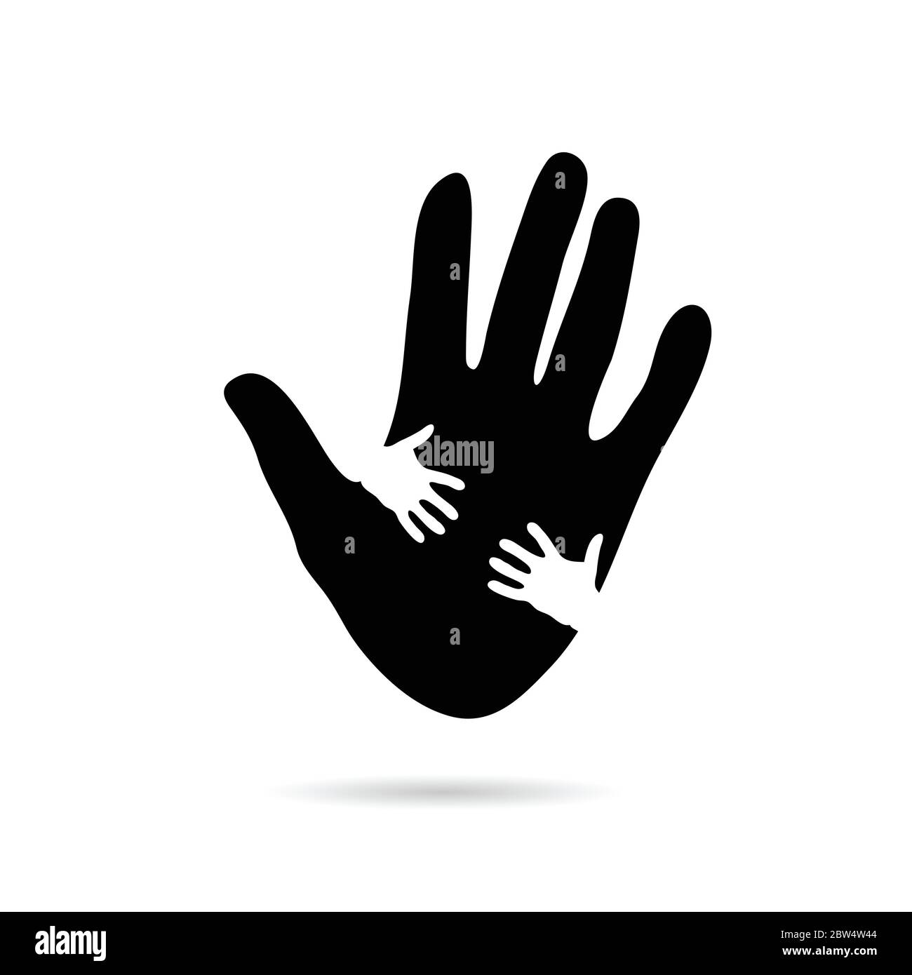 hands help in black and white art illustration Stock Vector Image & Art ...