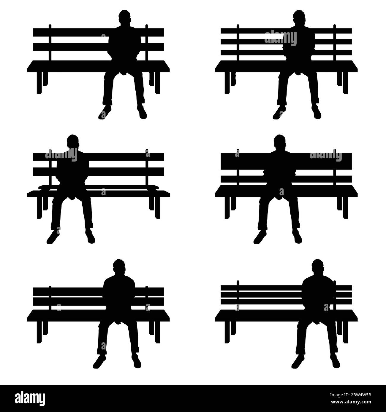 People sitting on park benches Stock Vector Images - Alamy