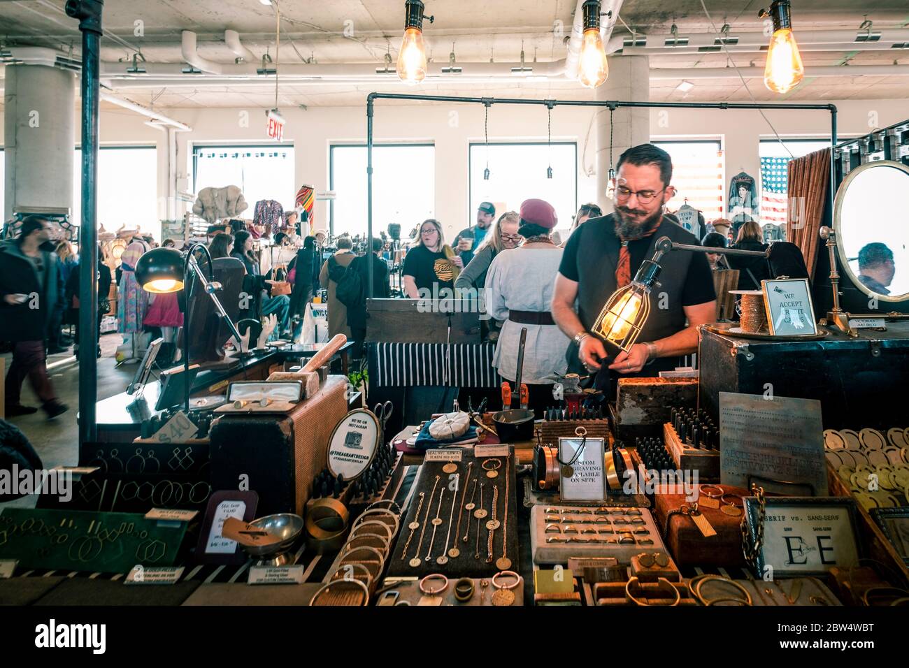 Brooklyn flea market, New York Stock Photo - Alamy