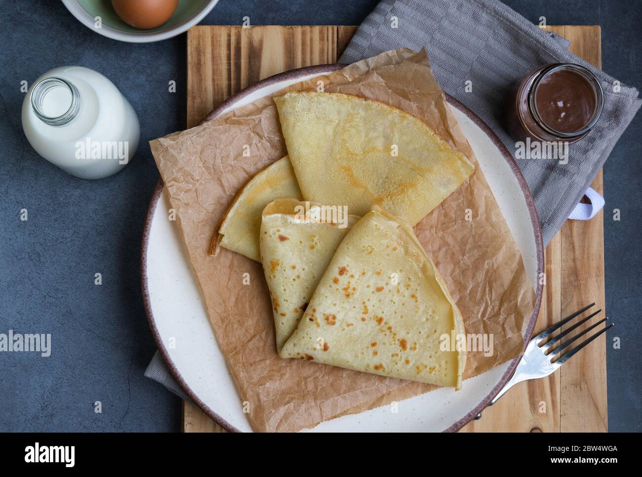 Homemade crepes traditional french recipe Stock Photo - Alamy