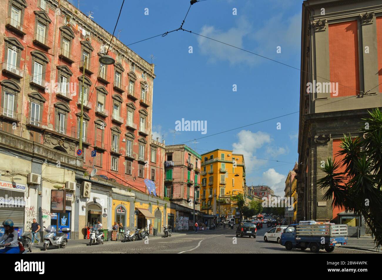 A street in the historic center of the city of Naples, Italy Stock ...