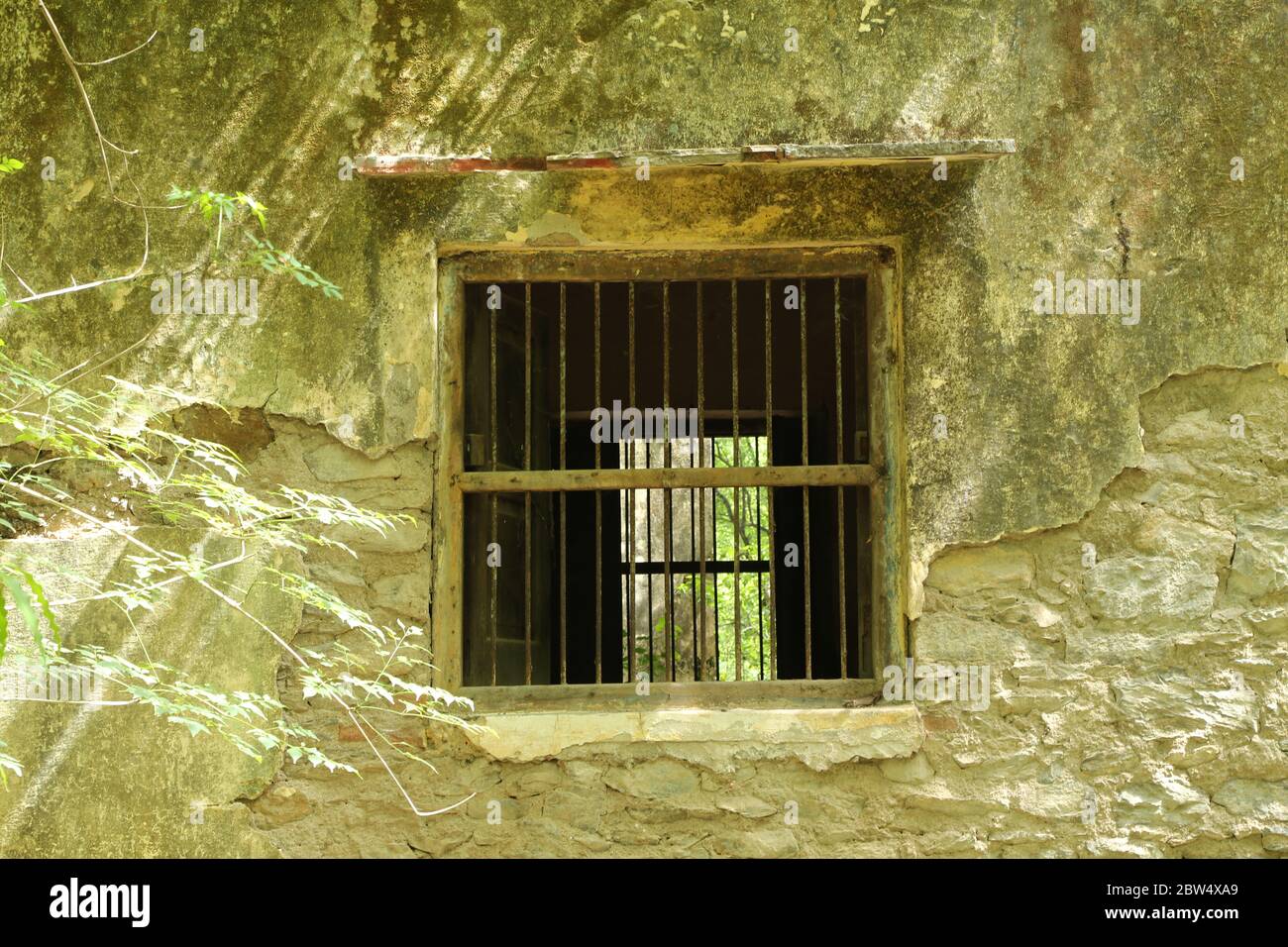 Old wooden window with old wall Stock Photo - Alamy