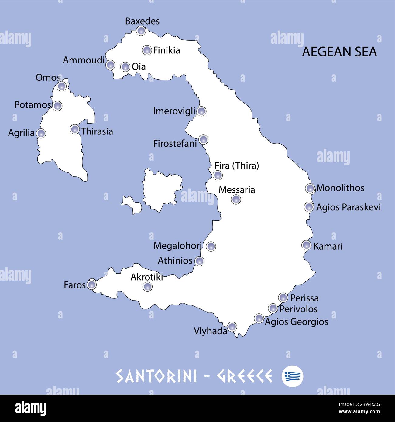 Santorini island background Stock Vector Images - Alamy