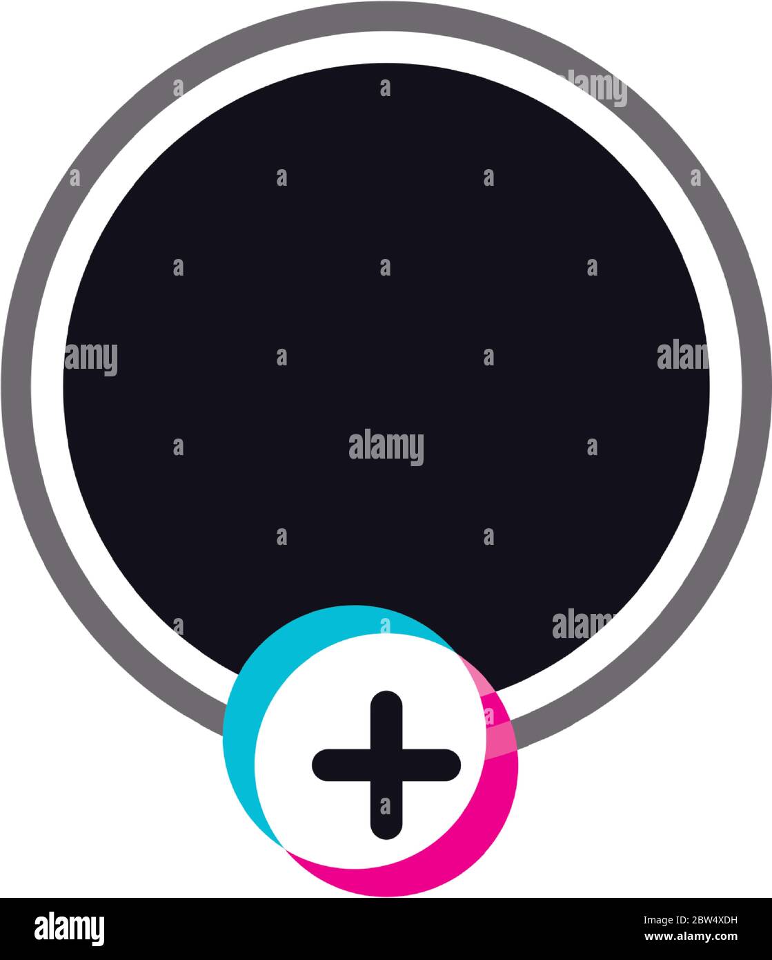 Tik tok add lighten style icon design, Social media app and multimedia ...