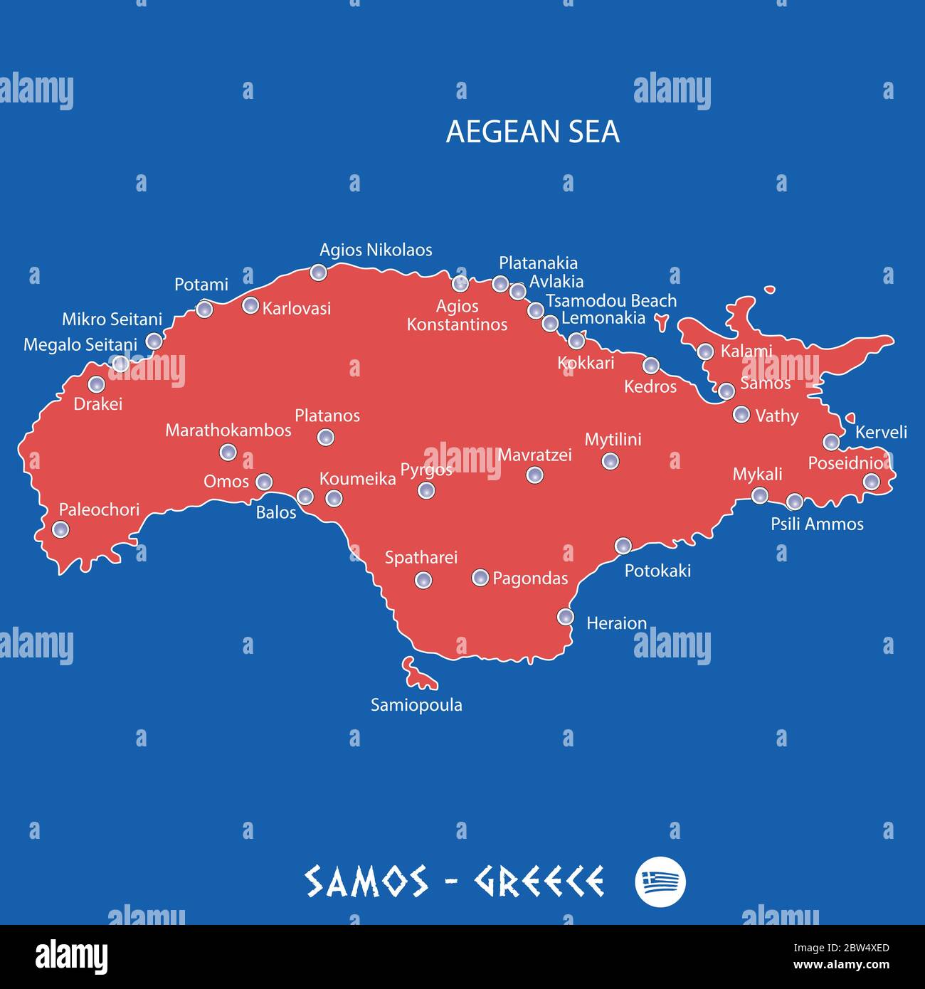 Island Of Samos Greece Map - United States Map