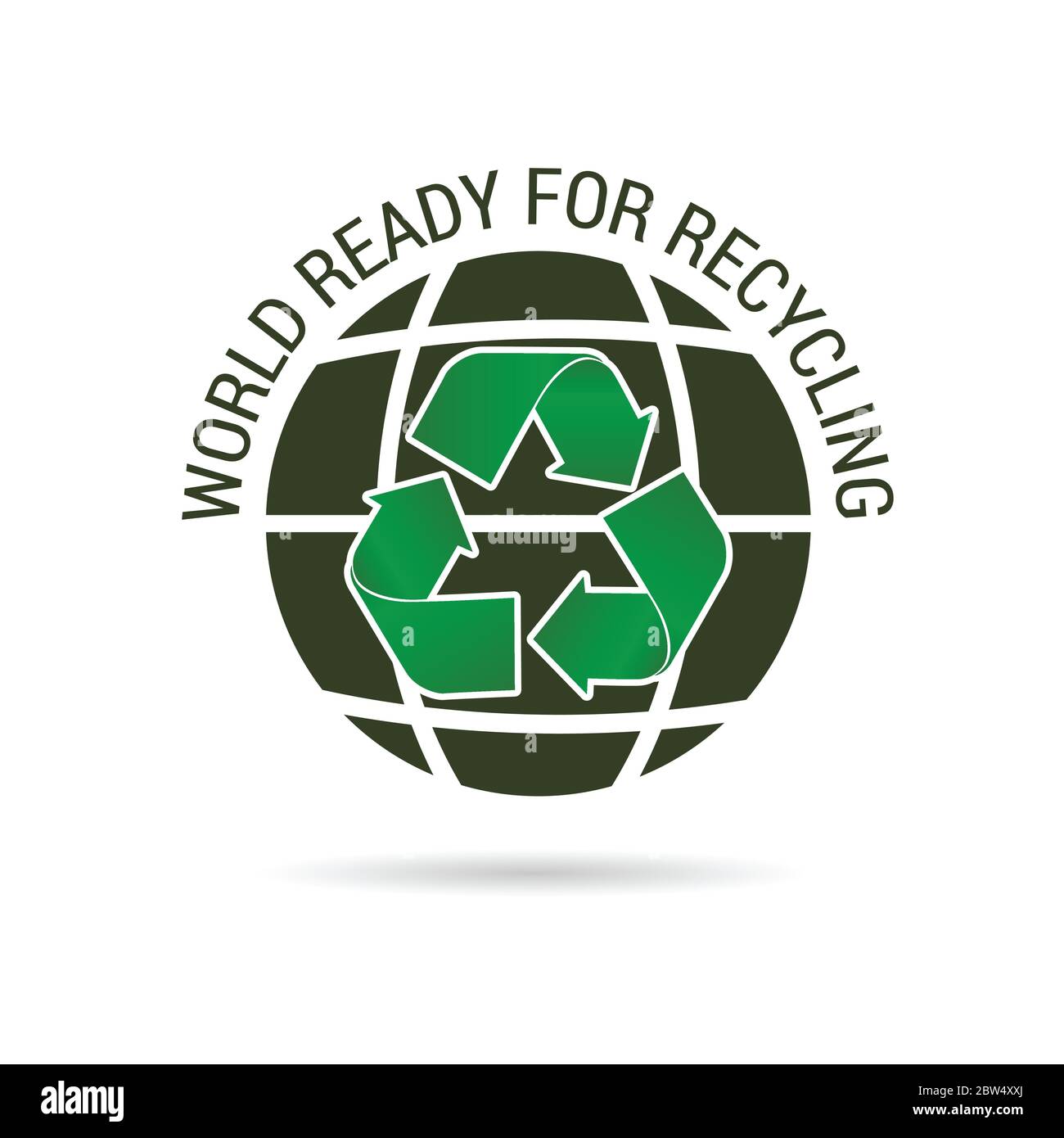 world ready for recycling icon art illustration Stock Vector Image ...