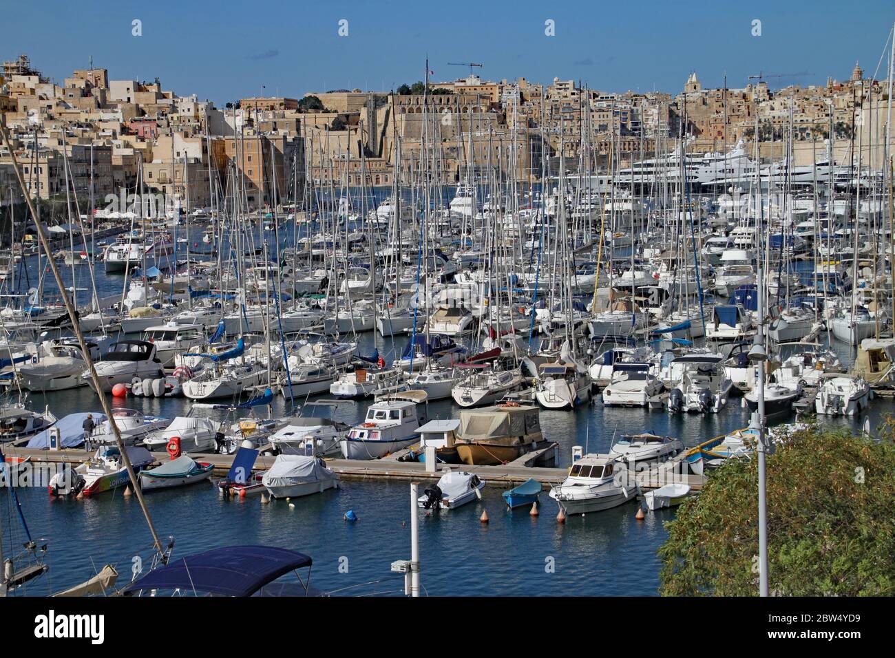 Hundreds of yachts are moored in a marina in Malta Stock Photo - Alamy