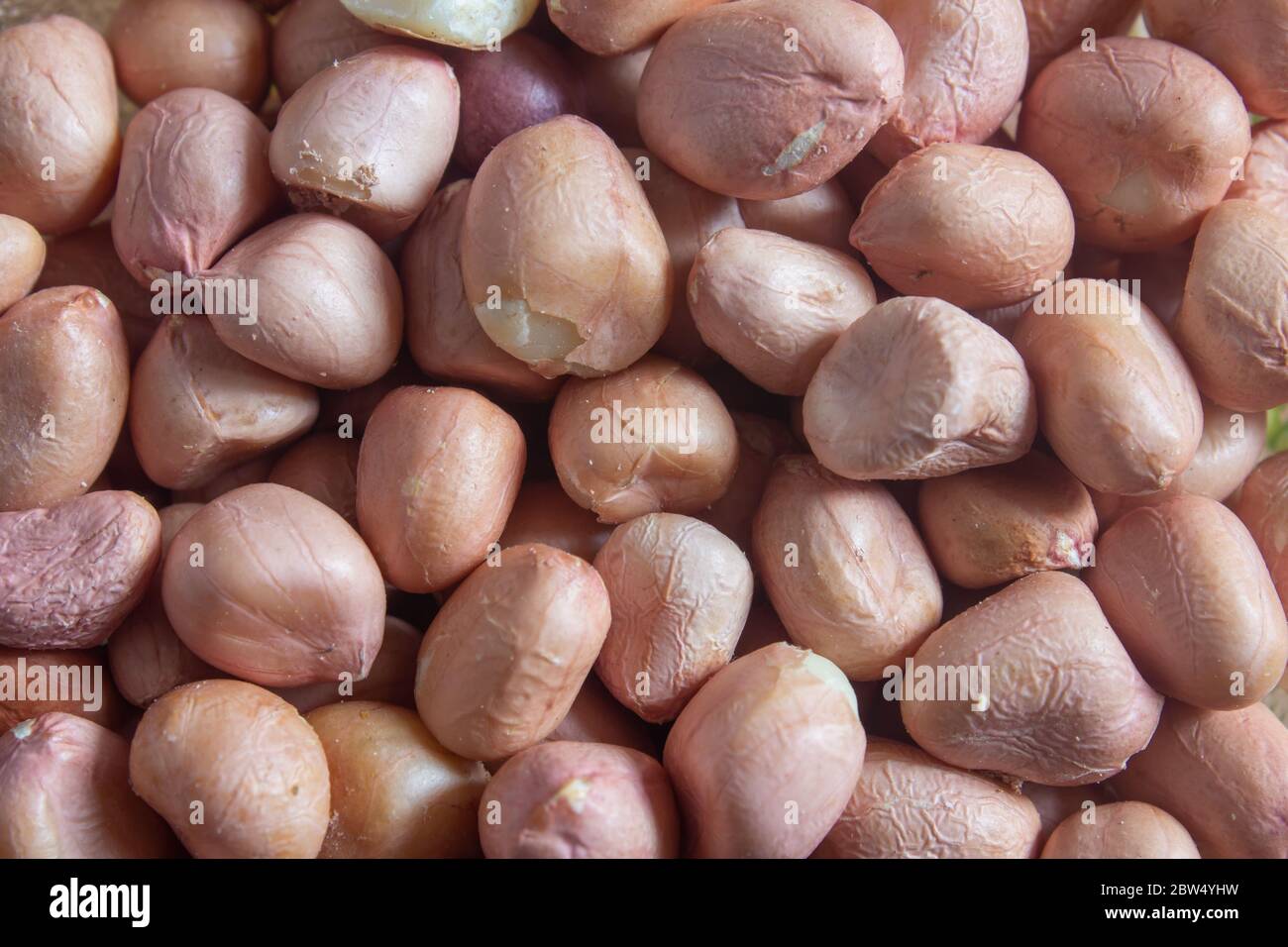 Top view of groundnuts peeled and raw Stock Photo - Alamy