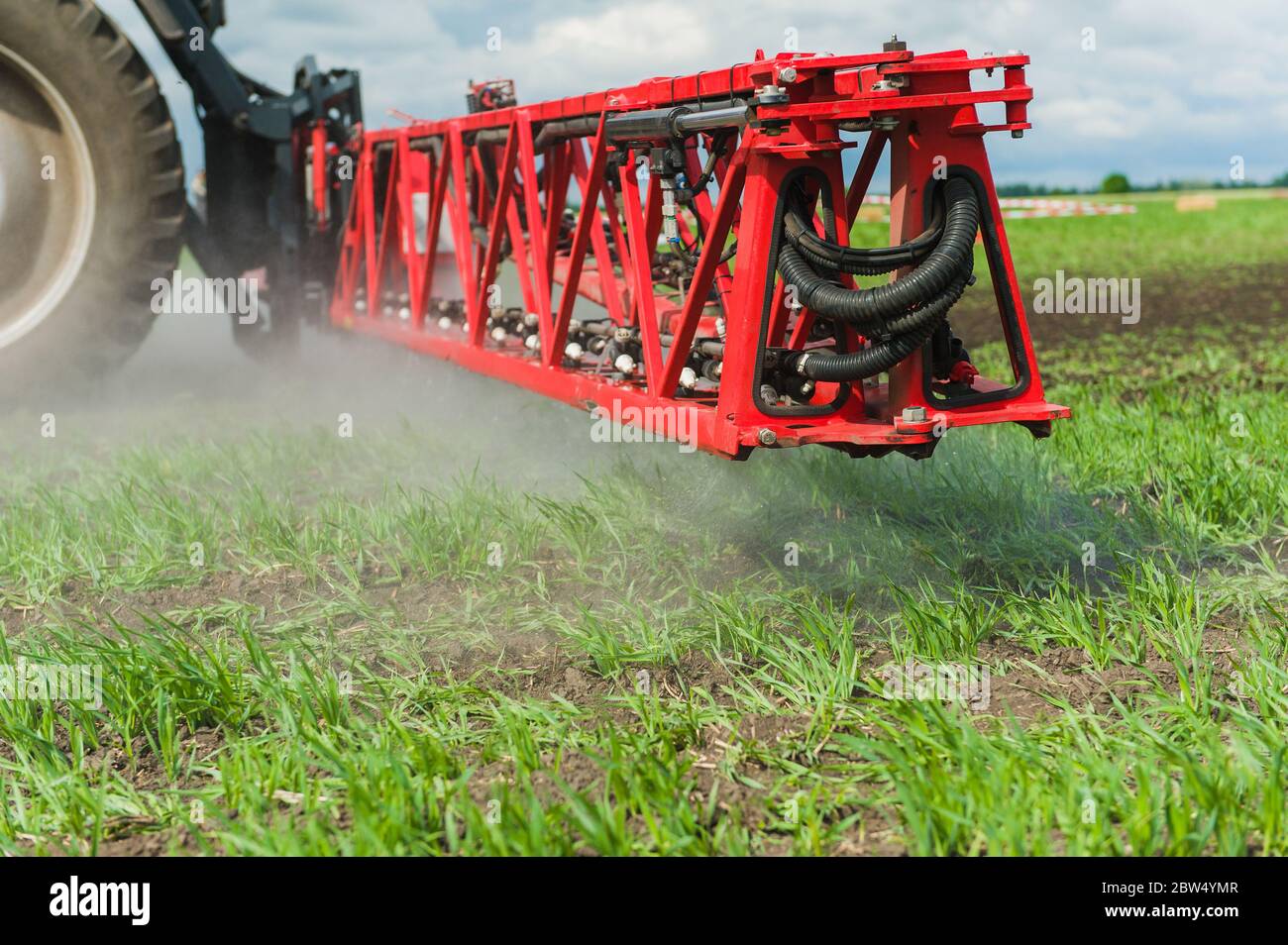 Close up detail of spraying farm machine Stock Photo - Alamy
