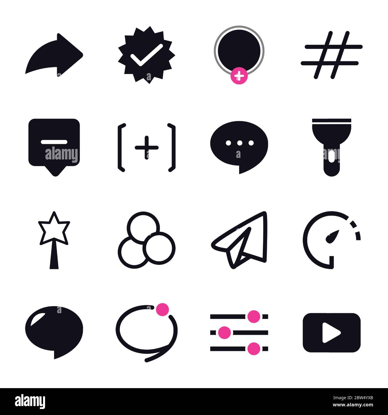 Tik tok fill style icon set design, Social media app and multimedia ...