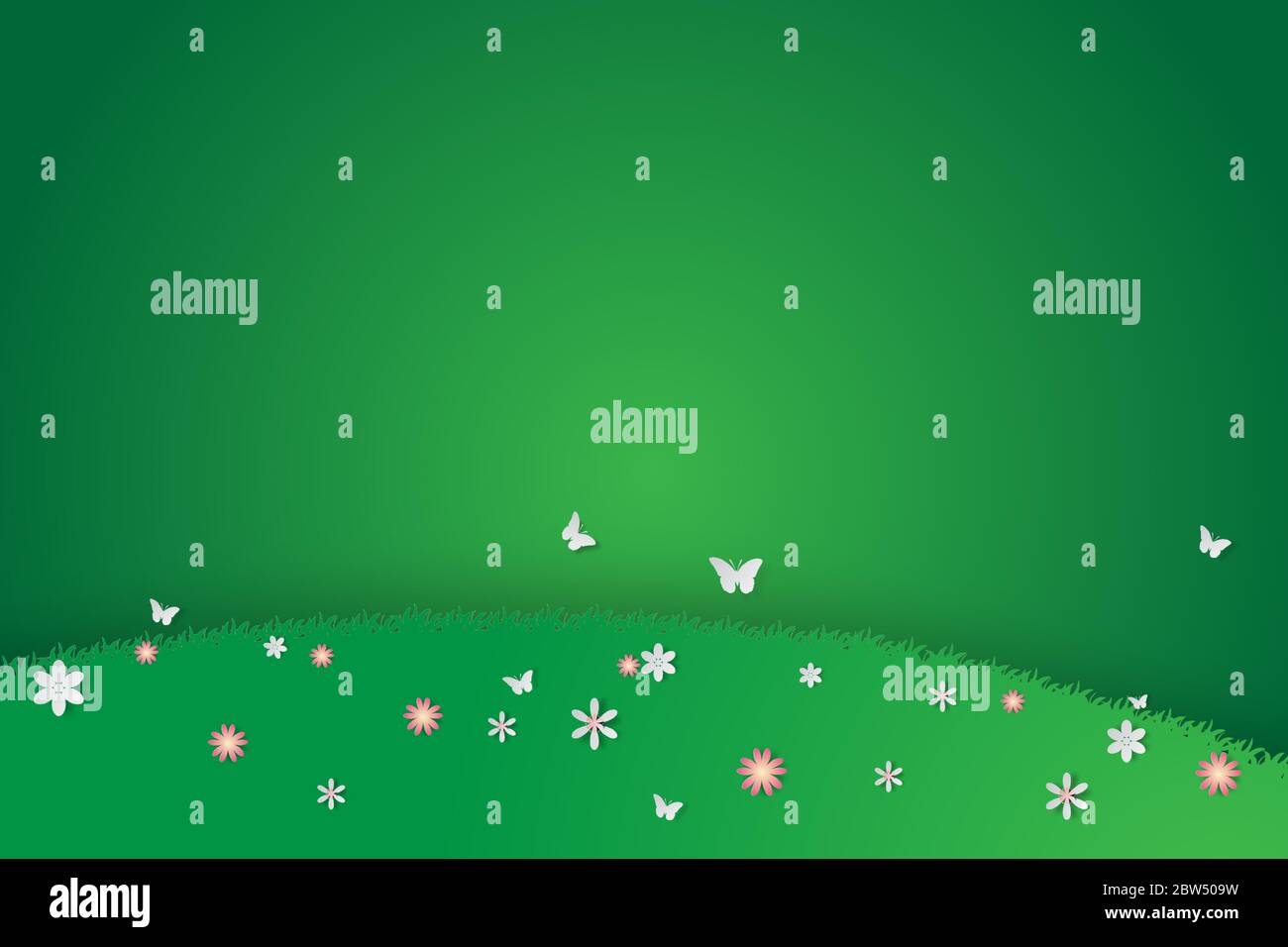 Green garden park background.Field grass lawn with flower colorful and ...