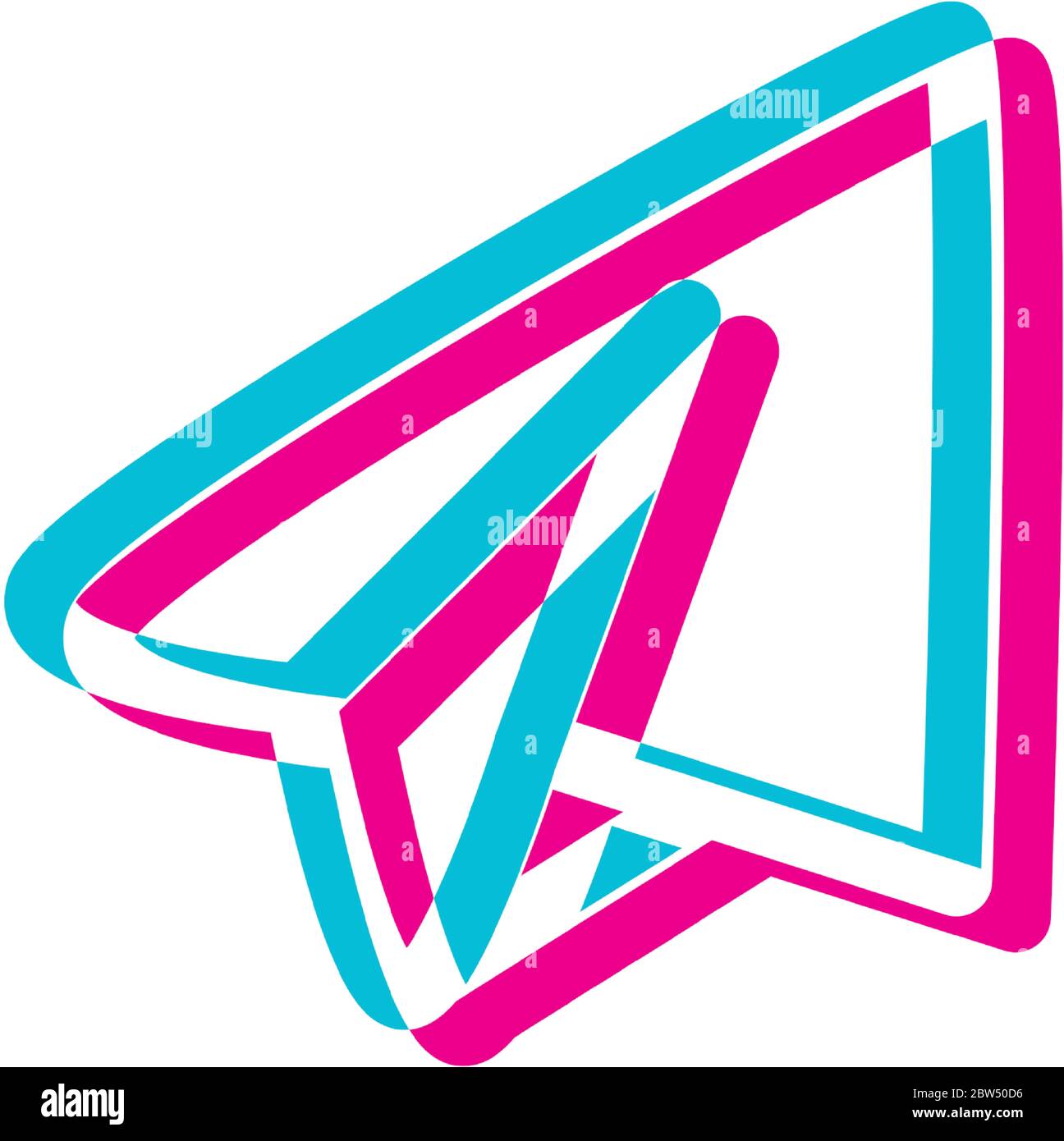 Origami paperplane lighten style icon design, Travel paper airplane fly ...