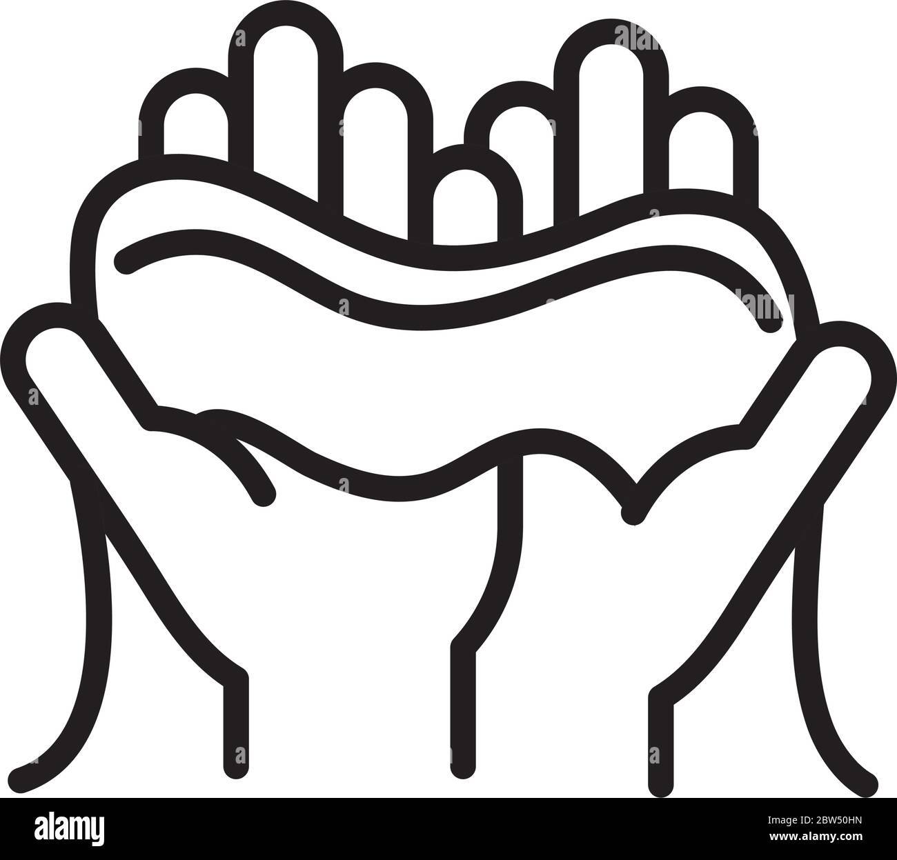 personal hand hygiene, hands with towel, disease prevention and health ...