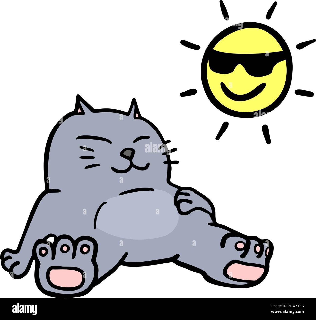 Cat and sun Stock Vector Image & Art - Alamy