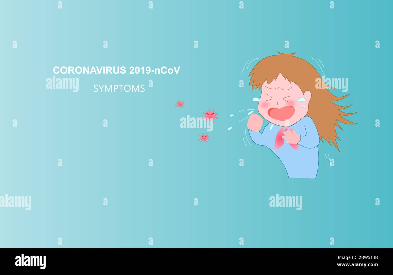 Coughing Cartoon Character of Coronavirus (Covid-19 or 2019-ncov ...