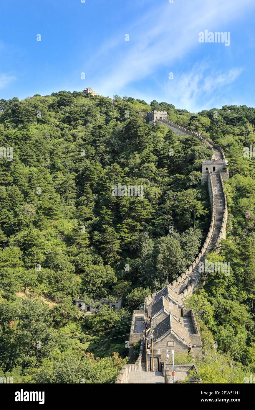 One of the seven wonders of the world, Mutianyu section of the great ...