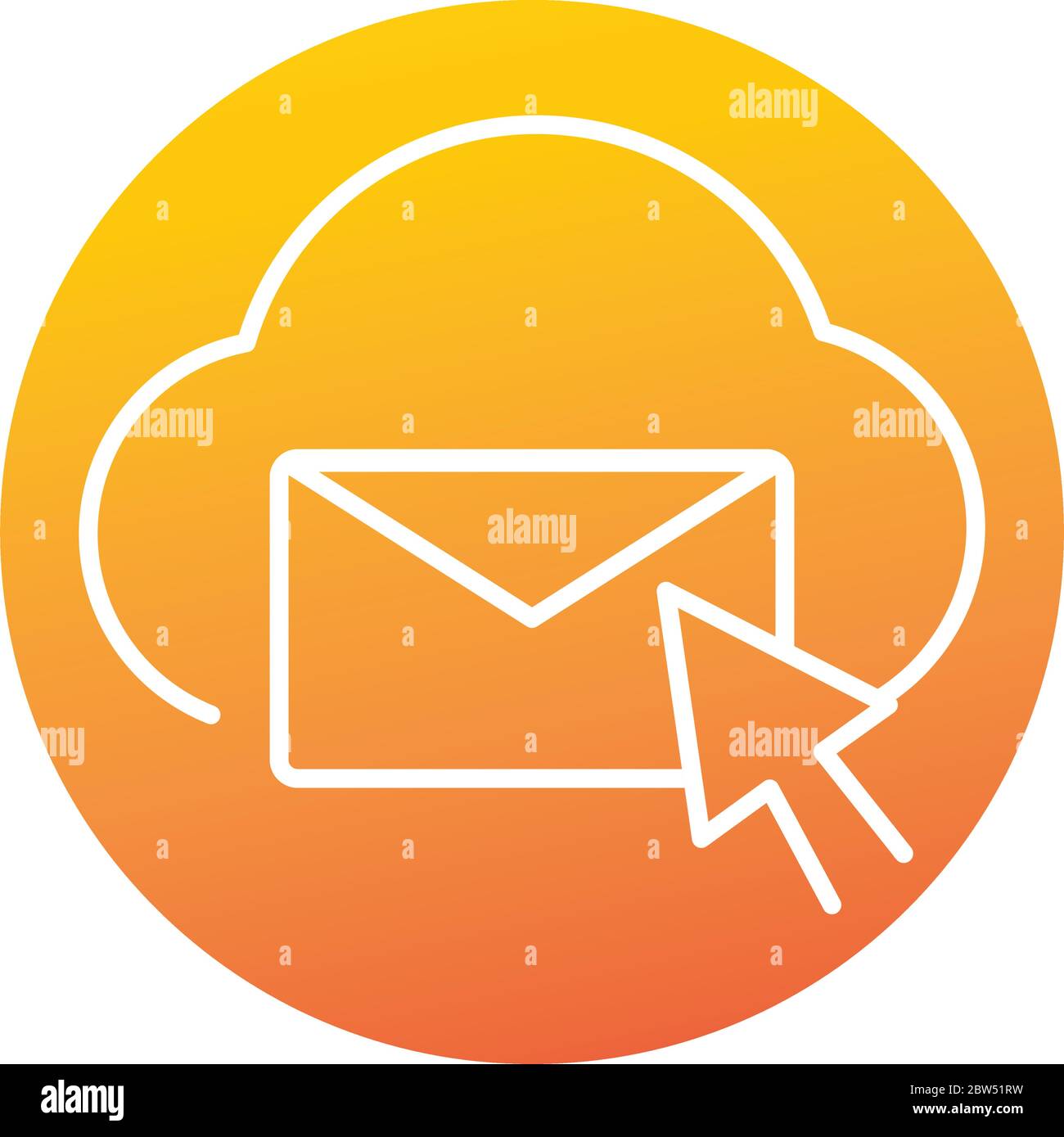 cloud computing email click online education and development elearning gradient style icon ...