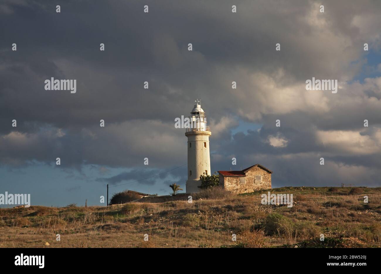Old lighthouse in Pathos. Cyprus Stock Photo - Alamy