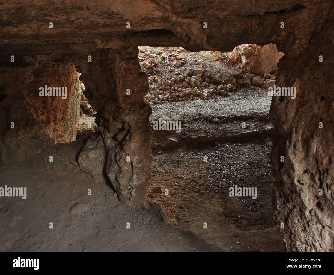 Catacombs of Fabrica Hill - Colline de Fabrika in Pafos. Cyprus Stock ...