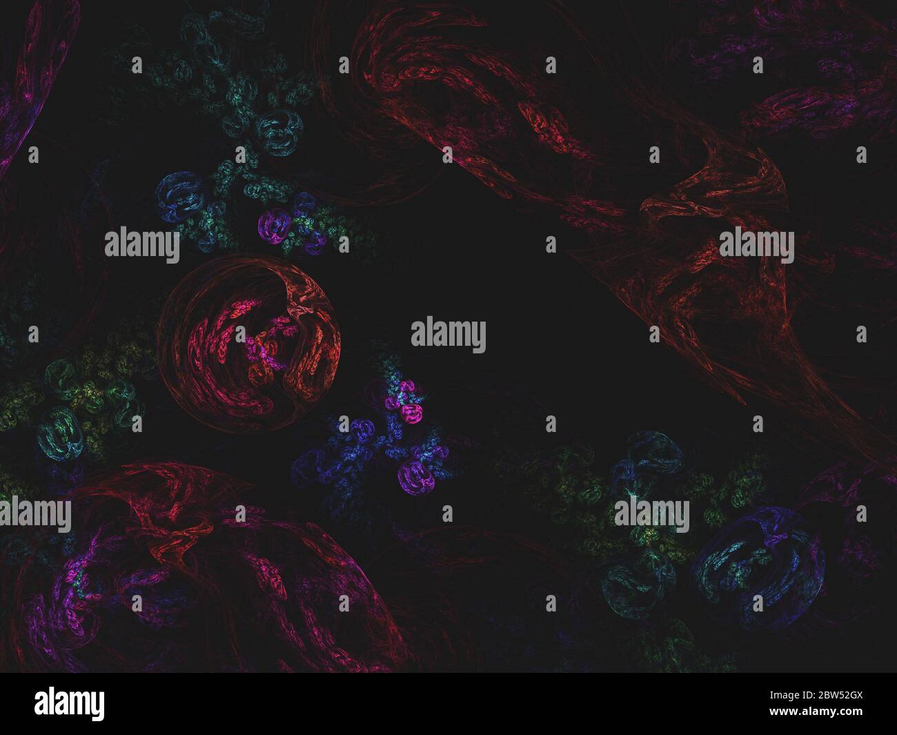 Abstract fractal illustration for creative design. Colorful psychedelic ...