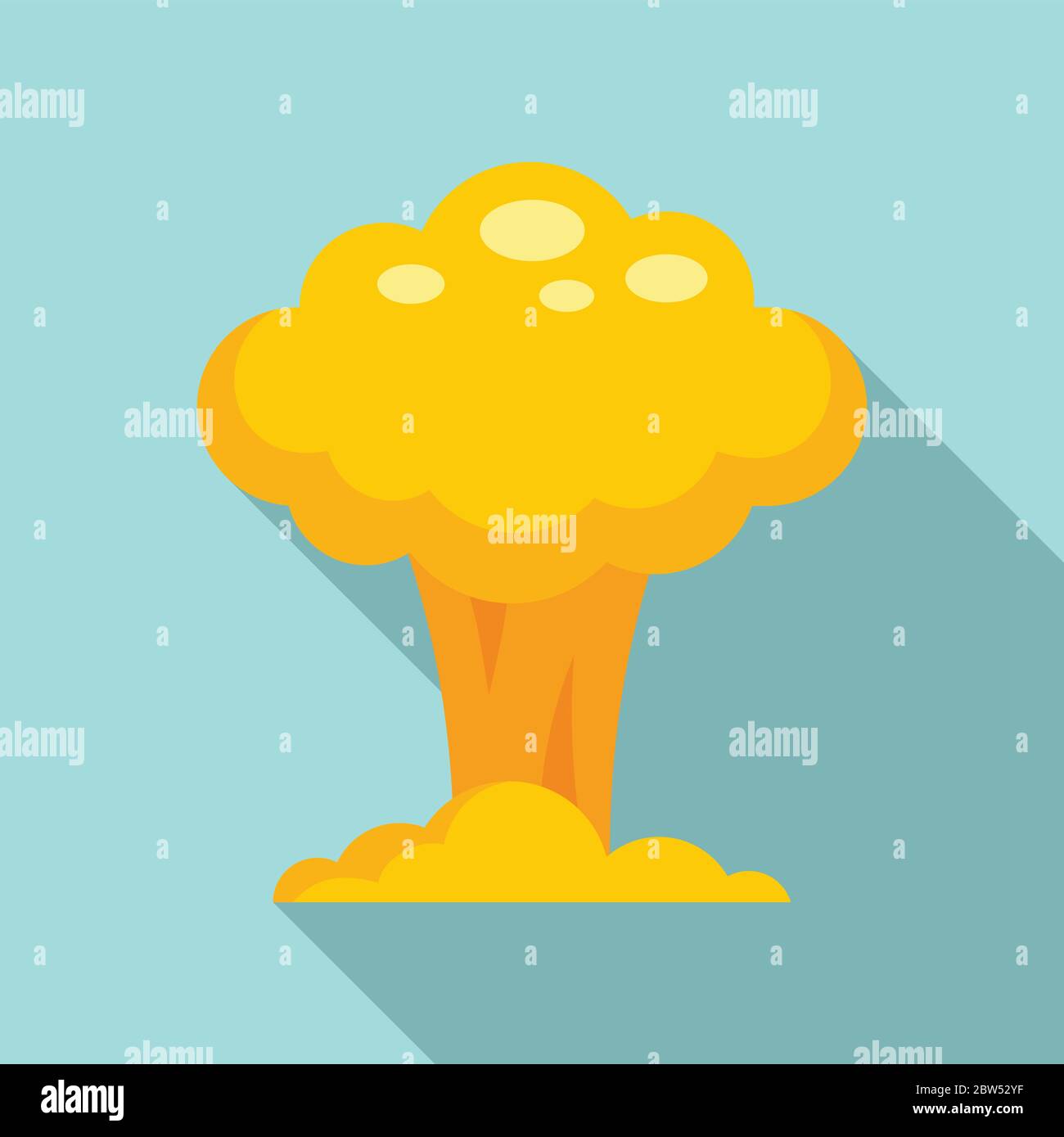 Nuclear mushroom icon. Flat illustration of nuclear mushroom vector ...